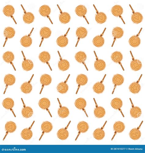 Korean Dalgona Candy Shape With Wrap And Stick Stock Vector