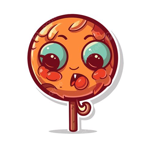 롤리팝 캐릭터 스티커 벡터 귀여운 롤리팝 Ip 클립 아트 고립 된 만화 Tootsie 팝 스티커 디자인 상표 Png