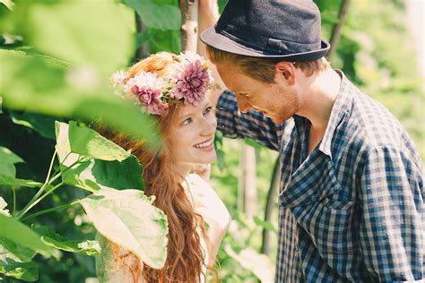 Ginger Couple In Love Outdoors By Stocksy Contributor Lumina Stocksy