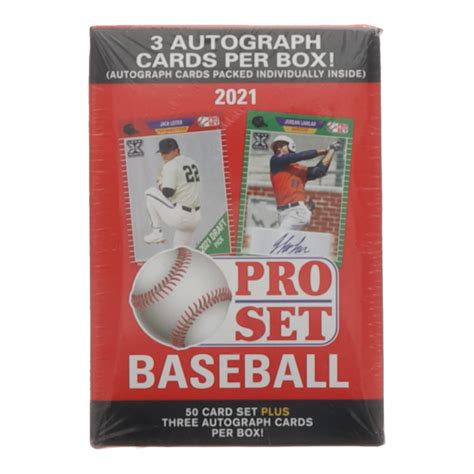 2021 Leaf Pro Set Baseball Hobby Blaster Box With 50 Cards Pristine