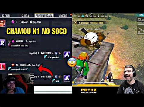 BLACKN444 CHAMA X1 NO SOCO E DANTES ACEITA PETIIZ FAZ A JOGA MAIS ÉPICA DO FREE FIRE A MINA