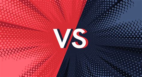 대 화면 파란색과 빨간색 추상적 Vs 배경 템플릿 싸움 간단한 현대 만화 디자인입니다 평면 스타일 벡터 일러스트입니다