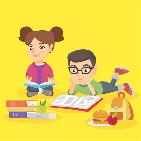 宿題を持つ少年のイラスト