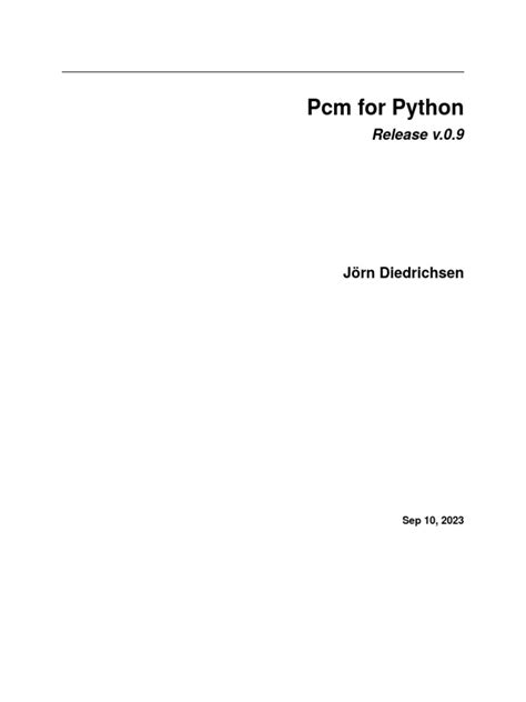 Pcm Toolbox Python Readthedocs Io En Latest Pdf Matrix Mathematics