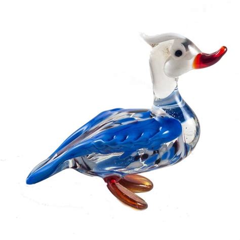 Blown Glass Duck Figurine Etsy