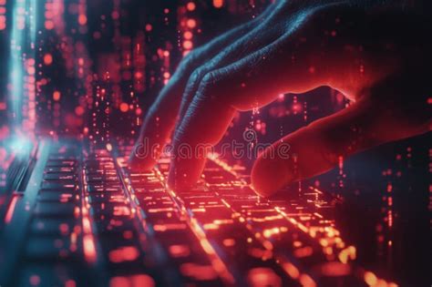 Software Developer Programming Futuristic Software Code Typing On