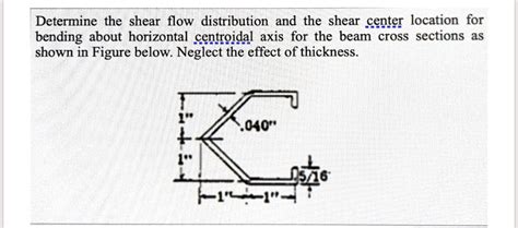Determine The Shear Flow Distribution And The Shear Center Location For Bending About Horizontal