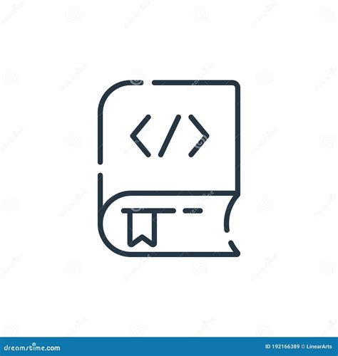 Coding Book Icon Vector From Programming Concept Thin Line Illustration Of Coding Book Editable