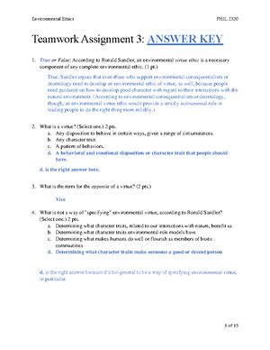 Evaluating Arguments Worksheet Answer Key PHIL 2320 Environmental