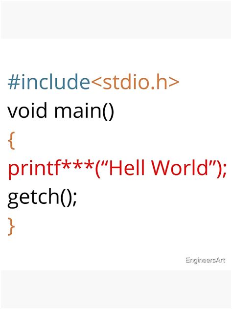 Programming Hello World Poster By EngineersArt Redbubble