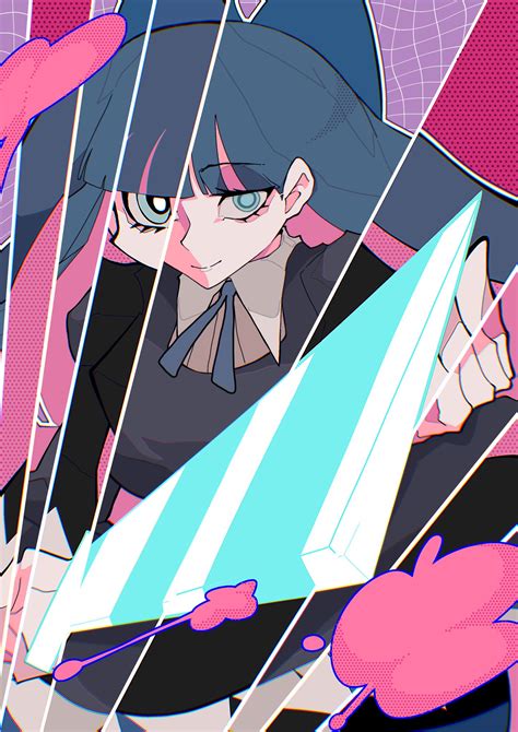 Stocking Psg Panty And Stocking With Garterbelt Highres 1girl Black Dress Blue Eyes