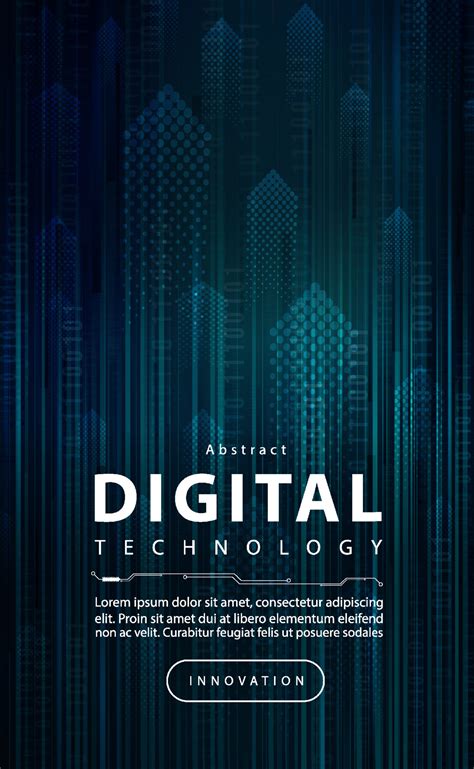 Digital Technology Banner Green Blue Background Cyber Technology Circuit Abstract Binary Tech