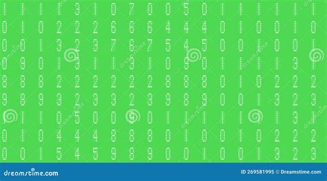Green Abstract Display Digit Pattern Electronic Numbers Background