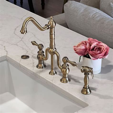 Bridge Faucet With Long Traditional Swivel Spout Lever Handles And So Whitehaus Collection