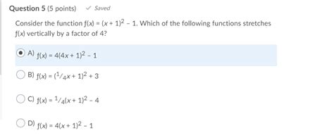 Solved Question Points Saved Consider The Function Chegg