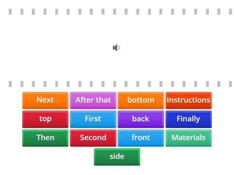 Sequencing Words 1 Procedure Words Find The Match