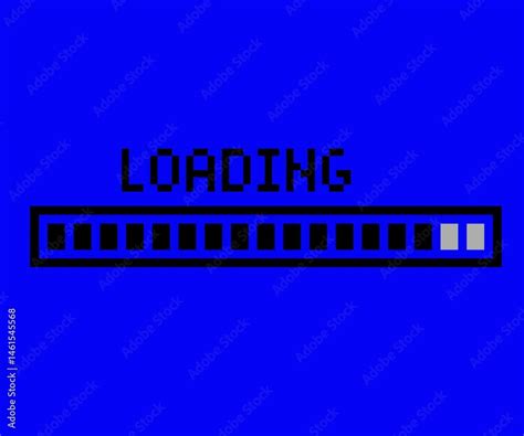Pixel Loading Bar Loading Progress Icon Blue Screen Bar Buffer Bar