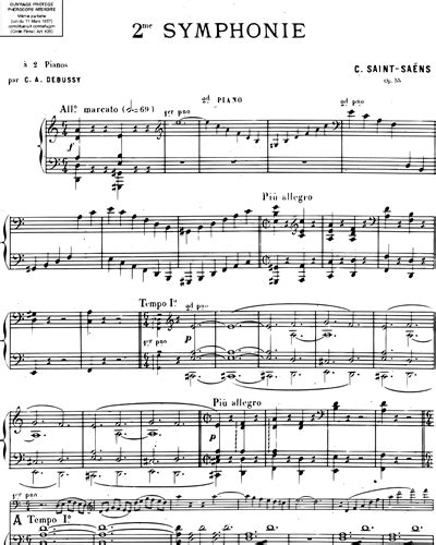 Symphony No 2 In A Minor Piano 2 Sheet Music By Camille Saint Saëns