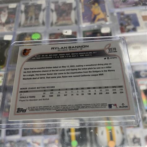 2022 Topps Update Rylan Bannon Rookie Card Us70 Baltimore Orioles Ebay