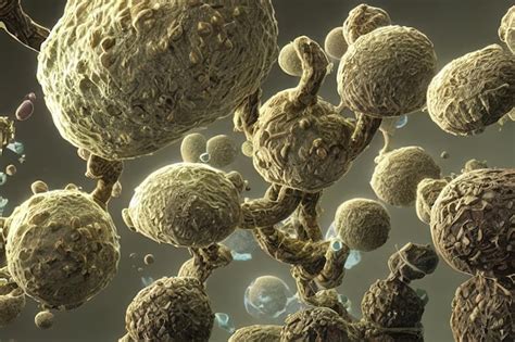 3d Rendering Esfera Bacterias Células Closeup Foto Premium