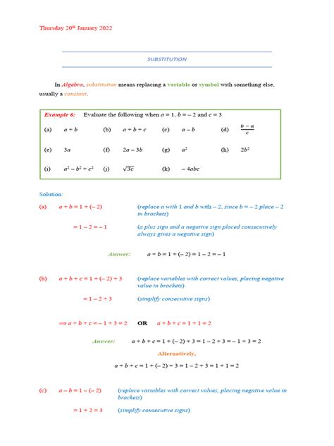 Substitution Pdf Multiplication Mathematical Objects