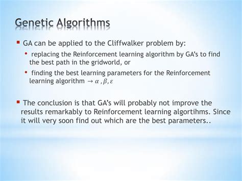 Ppt Reinforcement Learning And Genetic Algorithms Powerpoint