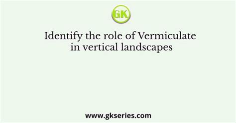 Identify The Role Of Vermiculate In Vertical Landscapes