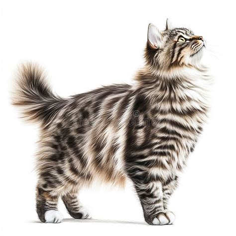 Siberian Cat Resting On The Pillow Sketch Drawing Stock Illustration Illustration Of British