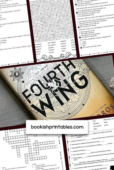 50 Fourth Wing Trivia Questions Printable Worksheets Bookish Printables