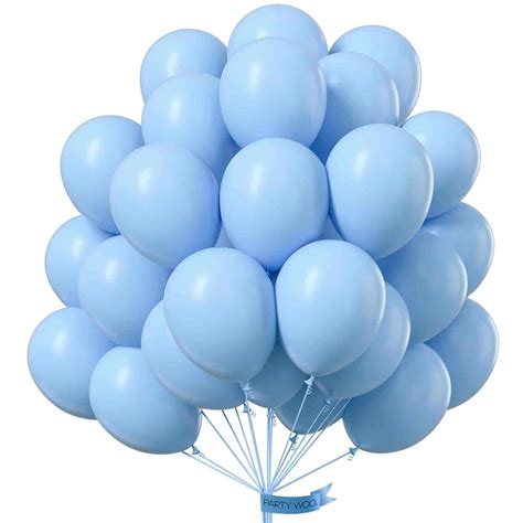 Buy Partywoo Light Blue Balloons 50 Pcs 12 Inch Matte Blue Balloons