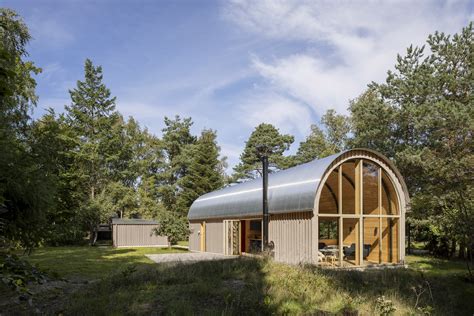 Valbæk Brørup Architects Designs Barrel Vaulted Cabin In Danish Forest