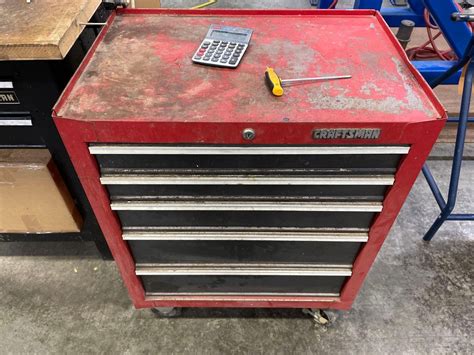 Craftsman Workbench And Toolbox With Contents Digital Caliper Wesco Drum Clamp Justrite Parts Cl