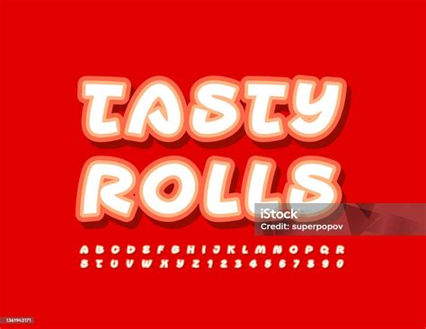 벡터 맛있는 템플릿 맛있는 롤 크리에이티브 알파벳 문자 및 숫자 세트 로고에 대한 스톡 벡터 아트 및 기타 이미지 로고 초밥 그래픽 프린트 Istock