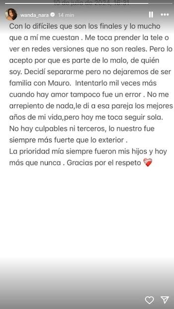 Wanda Nara Habló Por Primera Vez Luego De La Separación De Mauro Icardi