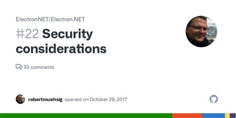 Security Considerations Issue 22 ElectronNET Electron NET GitHub