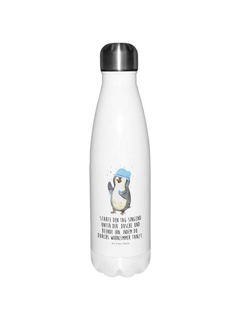 Mr And Mrs Panda Thermosflasche Pinguin Duscht Mit Spruch In Weiß