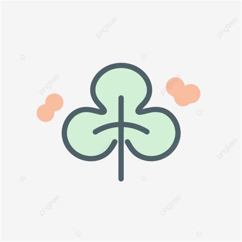 In The Style Of Shodo Vector A Lineal Icon Depicting Cute Shamrock On