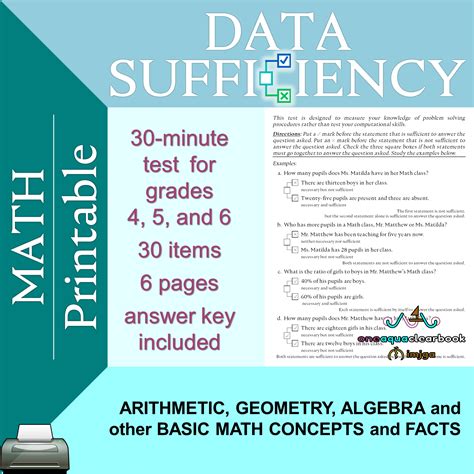 Math Data Sufficiency Test In Pdf File Made By Teachers