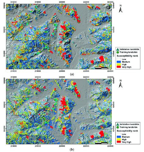 Landslide Susceptibility Maps Based On A Ann And B Bt Approaches Download Scientific