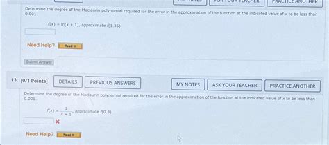 Solved Determine The Degree Of The Maclaurin Polynomial