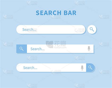 搜索栏设计元素为网站和用户界面移动应用程序的搜索栏设置矢量图