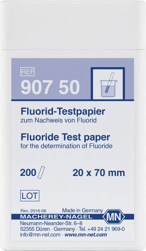Qualitative Fluoride Test Paper For Fluoride20 Mgl F⁻ Mn Macherey