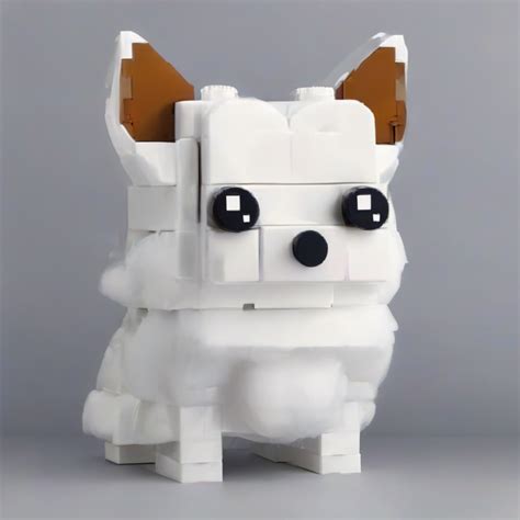 Multimodalart Lora Roulette · Lego Brickheadz Of A Cloud That Looks Like A Corgi