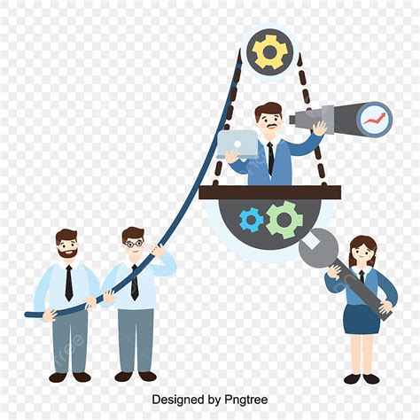 รูปทำงานเป็นทีมร่วมกับแบนฉากเวกเตอร์ภาพประกอบ Png Delayering ทีม