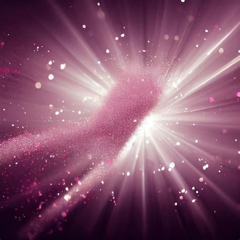 핑크 밝은 광선 및 반짝이 배경 프리미엄 사진