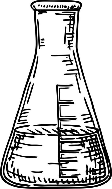 Sketch Of A Chemical Laboratory Object Pharmaceutical Flasks Beakers