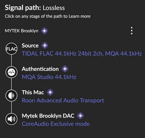 Tidal Mqa Does Not Display Lossless In Signal Path Support Roon