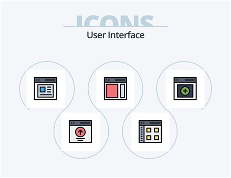 user interface line filled icon pack 5 icon design message communication user interface