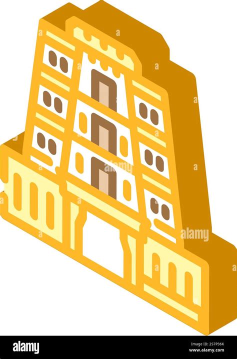 Hindu Temple God Om Isometric Icon Vector Hindu Temple God Om Sign