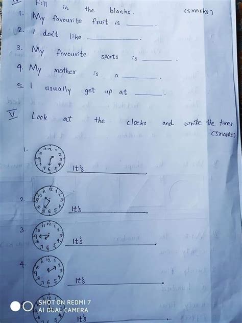 Grade 3 နမူနာ မေးခွန်းပုံစံ